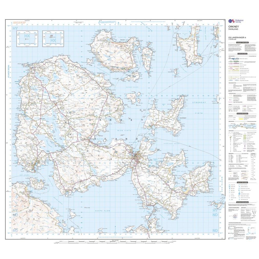 Ordnance Survey Landranger 6 Orkney Mainland Map With Digital Version ...