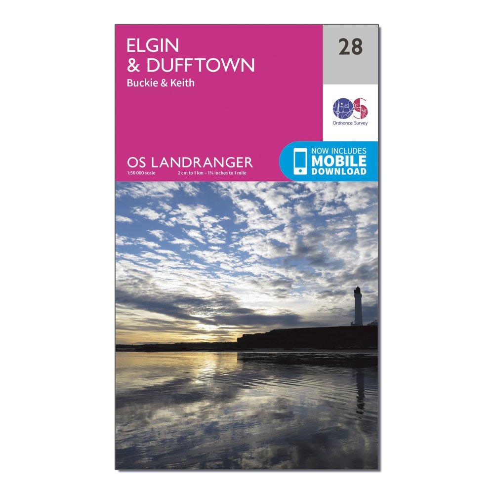 Ordnance Survey Landranger 28 Elgin, Dufftown, Buckie & Keith Map With ...