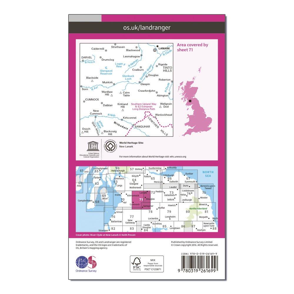 Ordnance Survey Landranger 71 Lanark & Upper Nithsdale Map With Digital ...