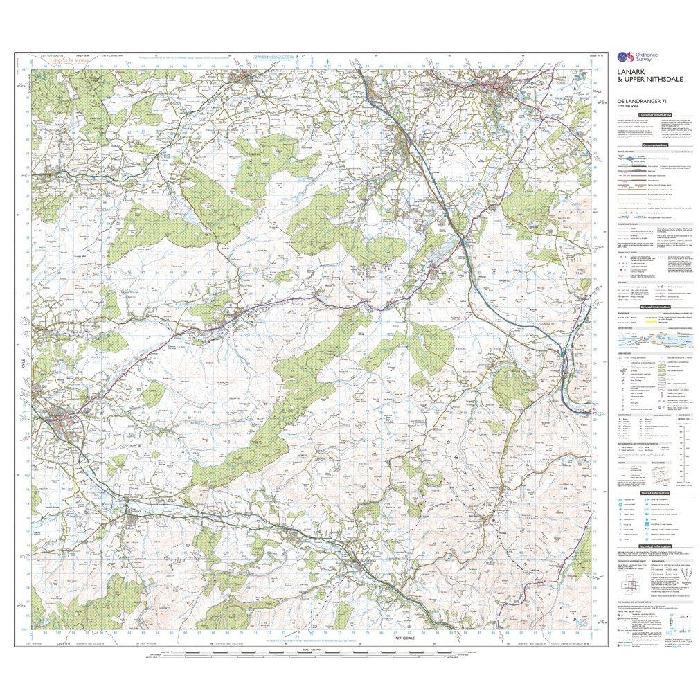 Ordnance Survey Landranger 71 Lanark & Upper Nithsdale Map With Digital ...