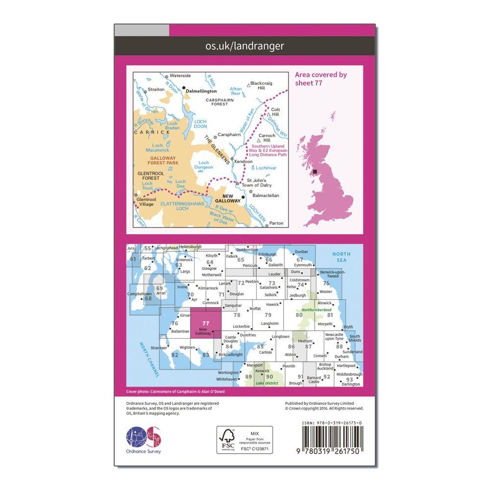 Ordnance Survey Landranger 77 Dalmellington & New Galloway, Galloway ...