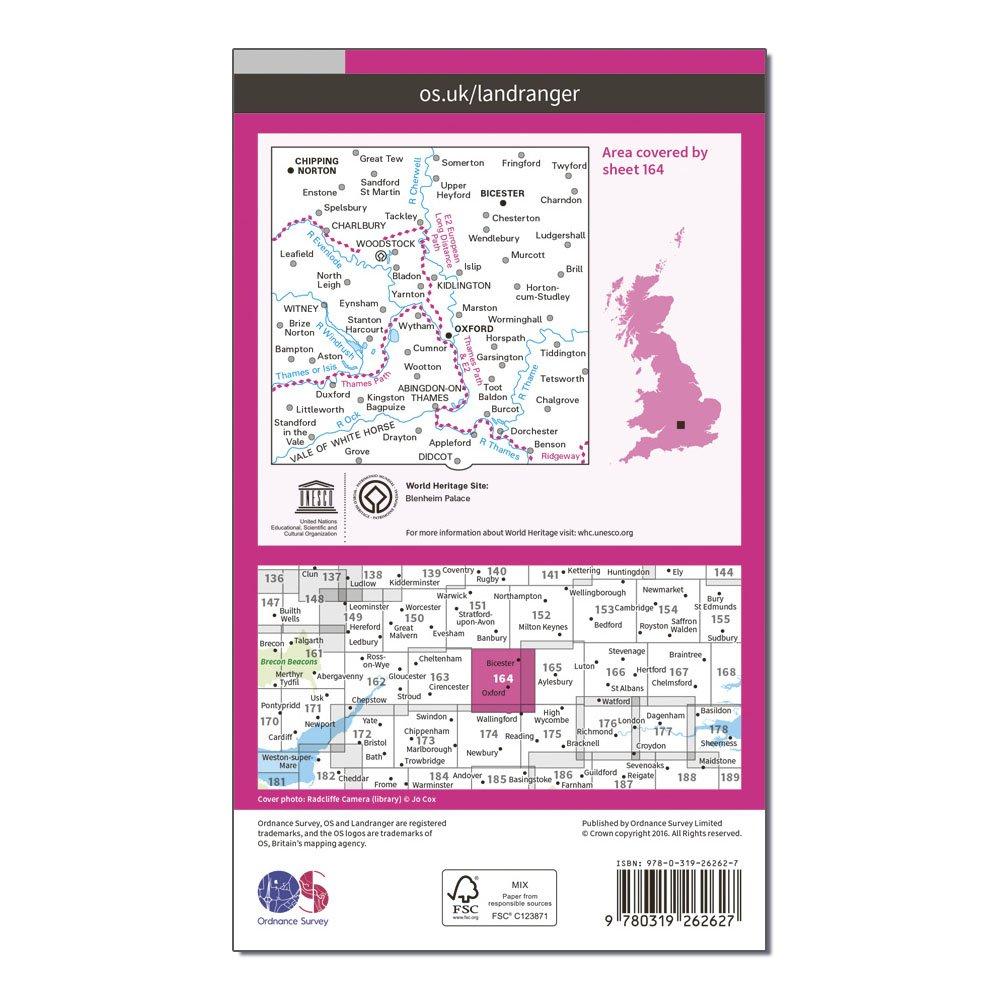 Ordnance Survey Landranger 164 Oxford, Chipping Norton & Bicester Map ...
