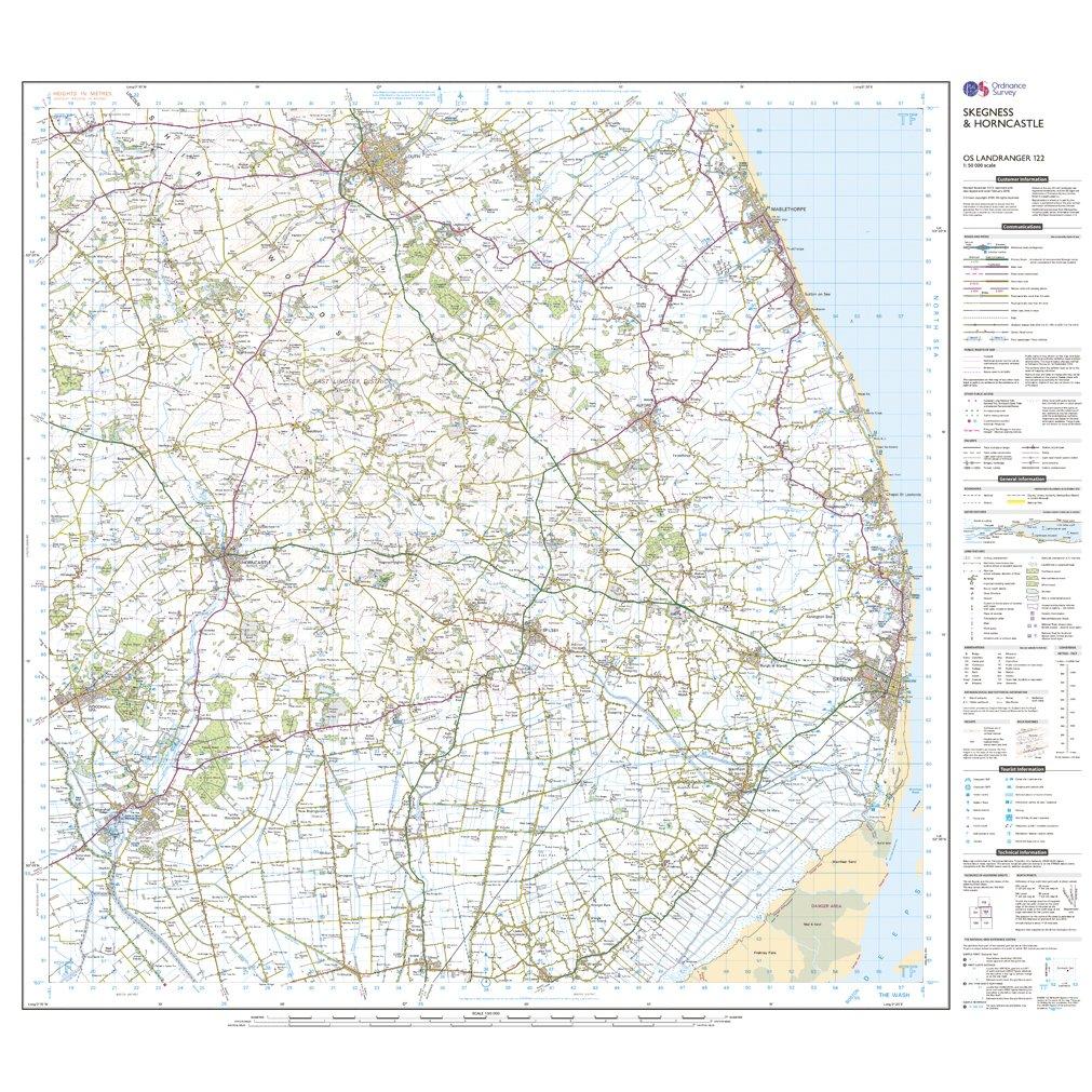 Ordnance Survey Landranger Active 122 Skegness & Horncastle Map With ...