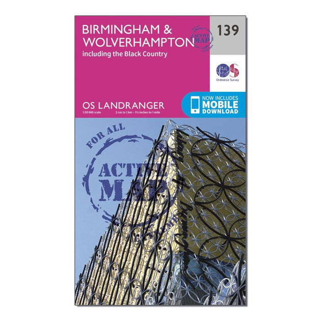 Ordnance Survey Landranger Active 139 Birmingham & Wolverhampton Map ...