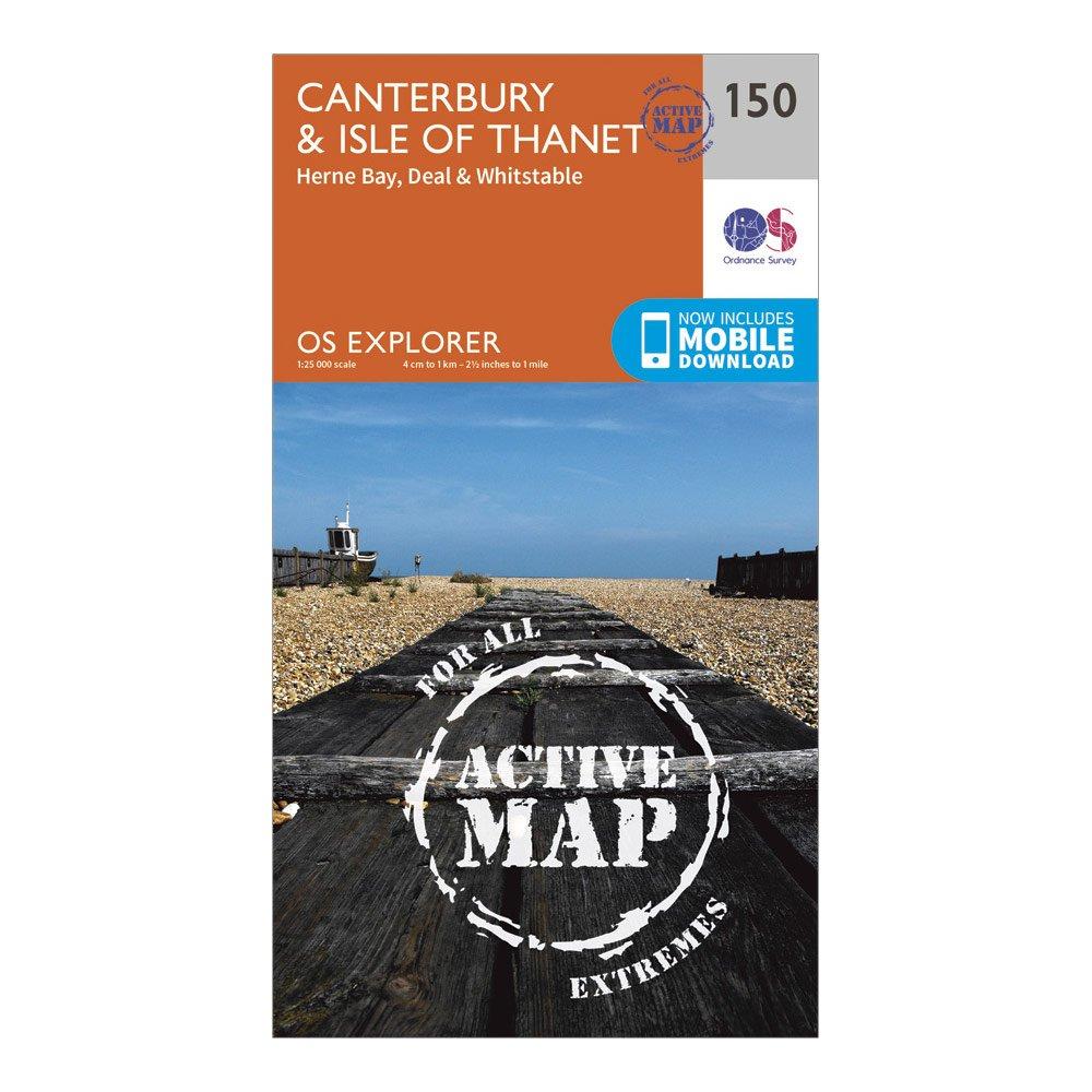 Ordnance Survey Explorer Active 150 Canterbury & The Isle of Thanet Map ...