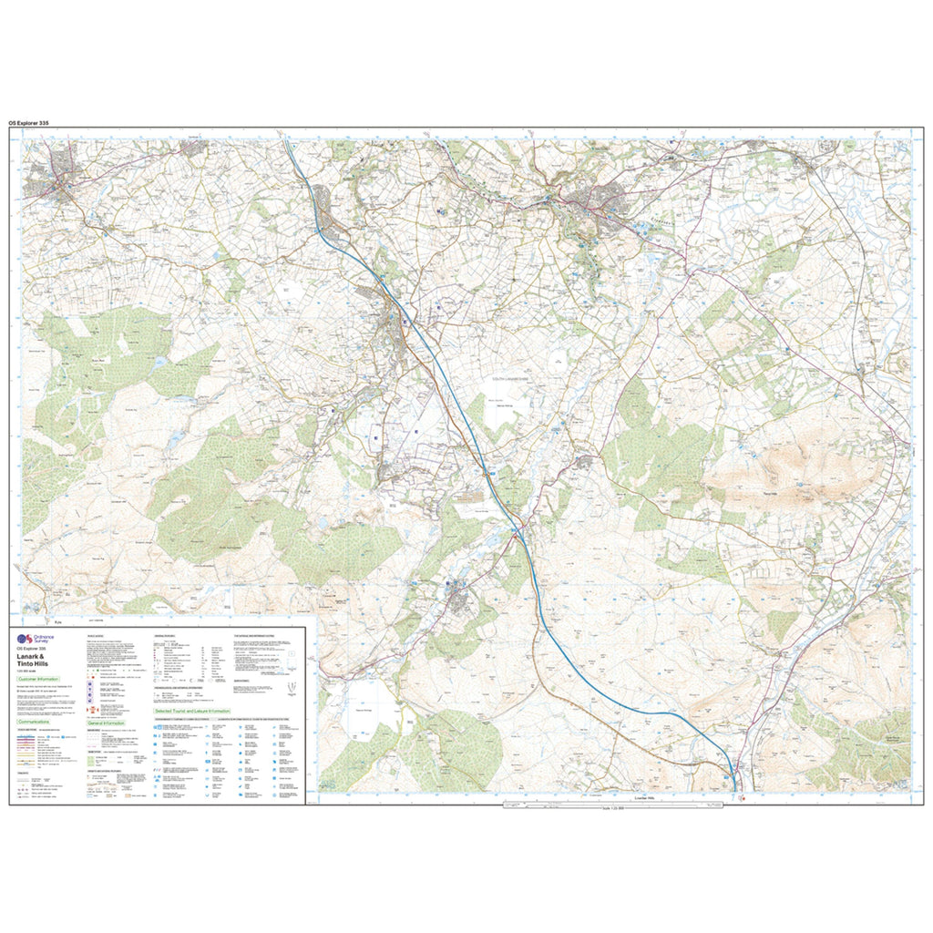 Ordnance Survey Explorer 335 Lanark & Tinto Hills Map With Digital ...