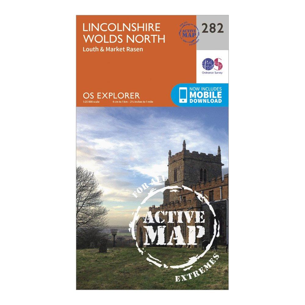 Ordnance Survey Explorer Active 282 Lincolnshire Wolds North Map With ...