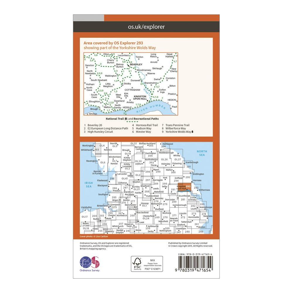 Ordnance Survey Explorer Active 293 Kingston upon Hill & Beverley Map ...