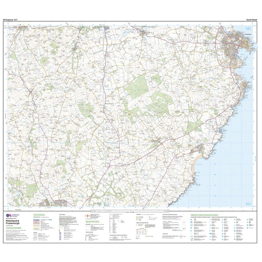 Ordnance Survey Explorer Active 427 Peterhead & Fraserburgh Map With ...