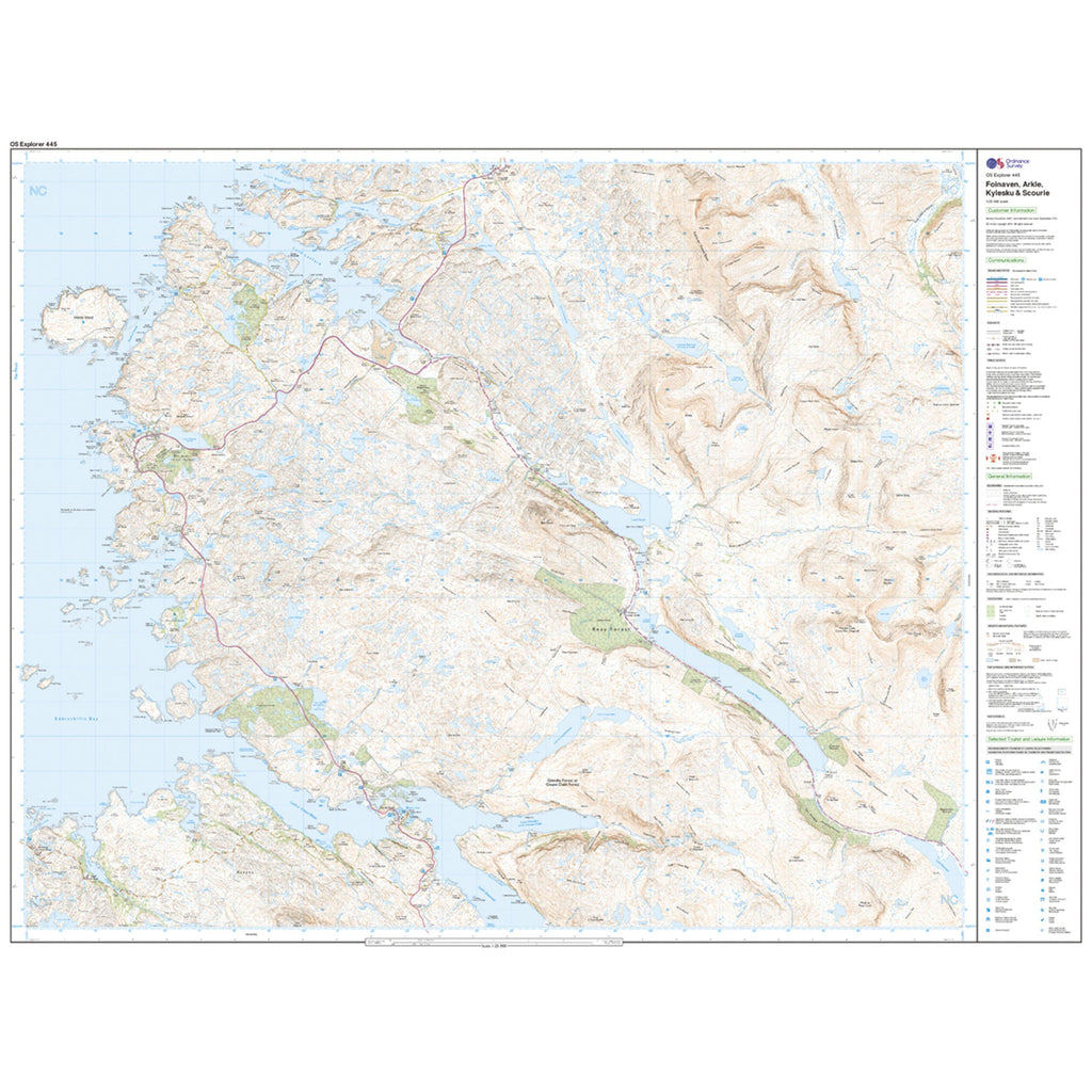 Ordnance Survey Explorer Active 445 Foinaven, Arkle, Kylesku & Scourie ...