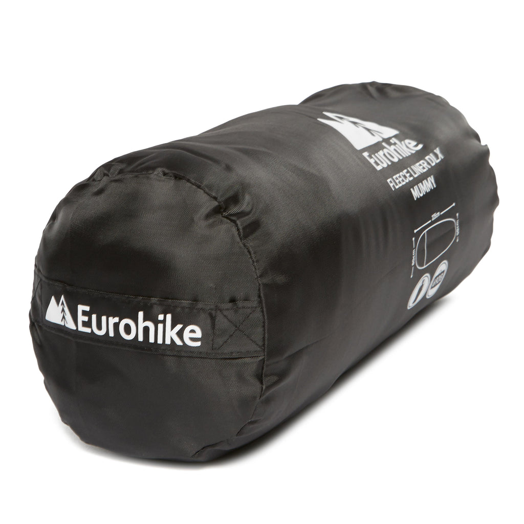 Black Eurohike Fleece Sleeping Bag Liner DLX - Mummy – Millets
