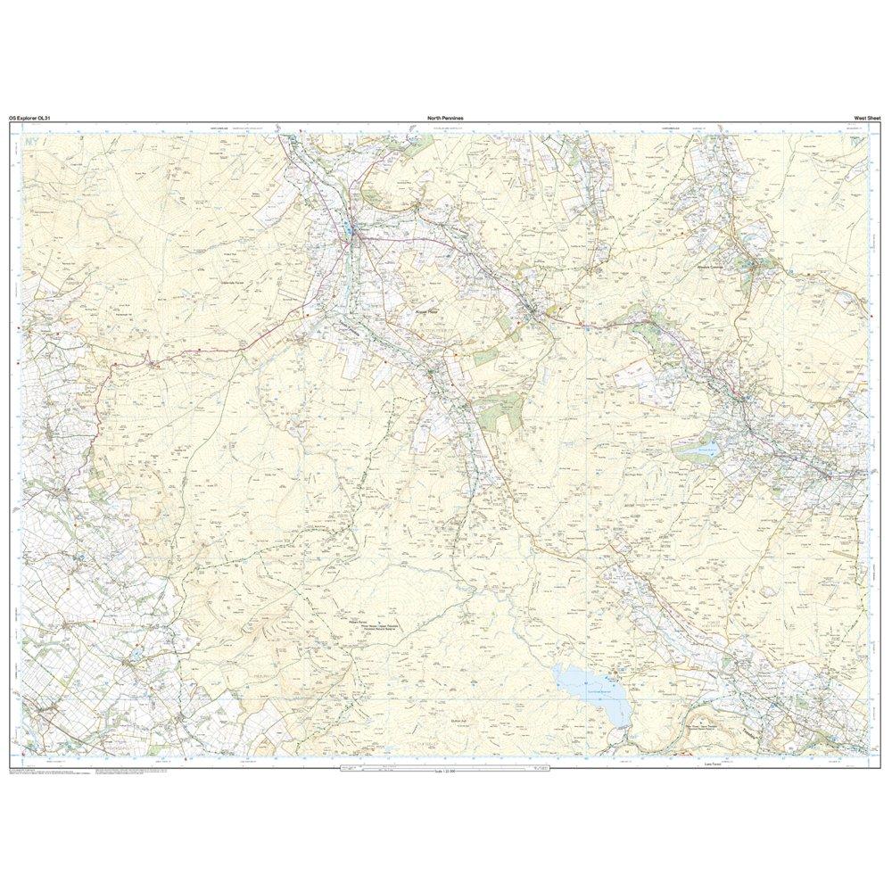 Ordnance Survey Explorer OL31 North Pennines - Teesdale & Weardale Map ...