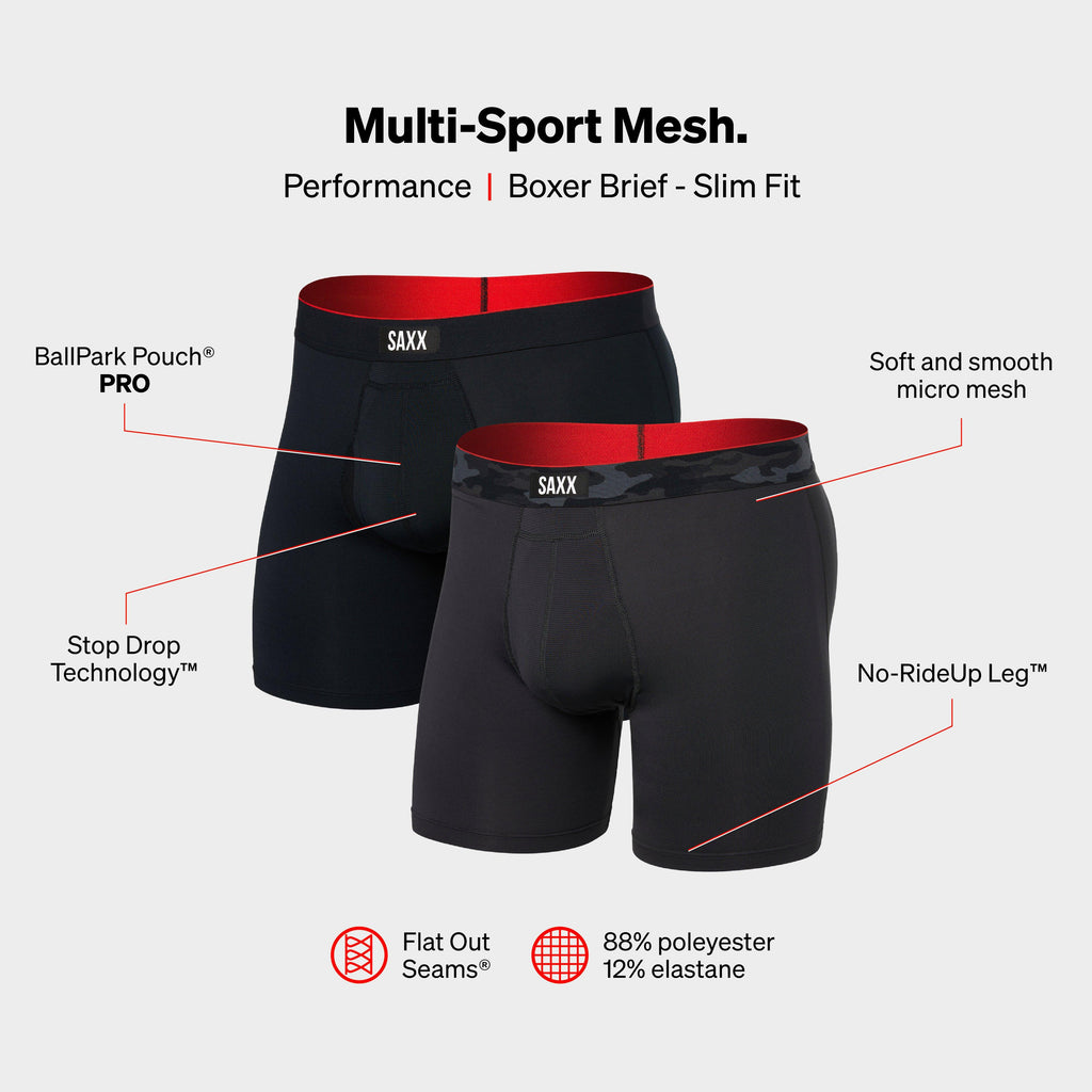 Black Saxx Men's Multi-Sport Boxer Briefs 2 Pack – Millets