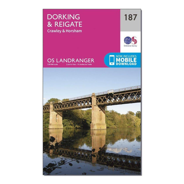 Ordnance Survey Landranger 187 Dorking, Reigate & Crawley Map With ...