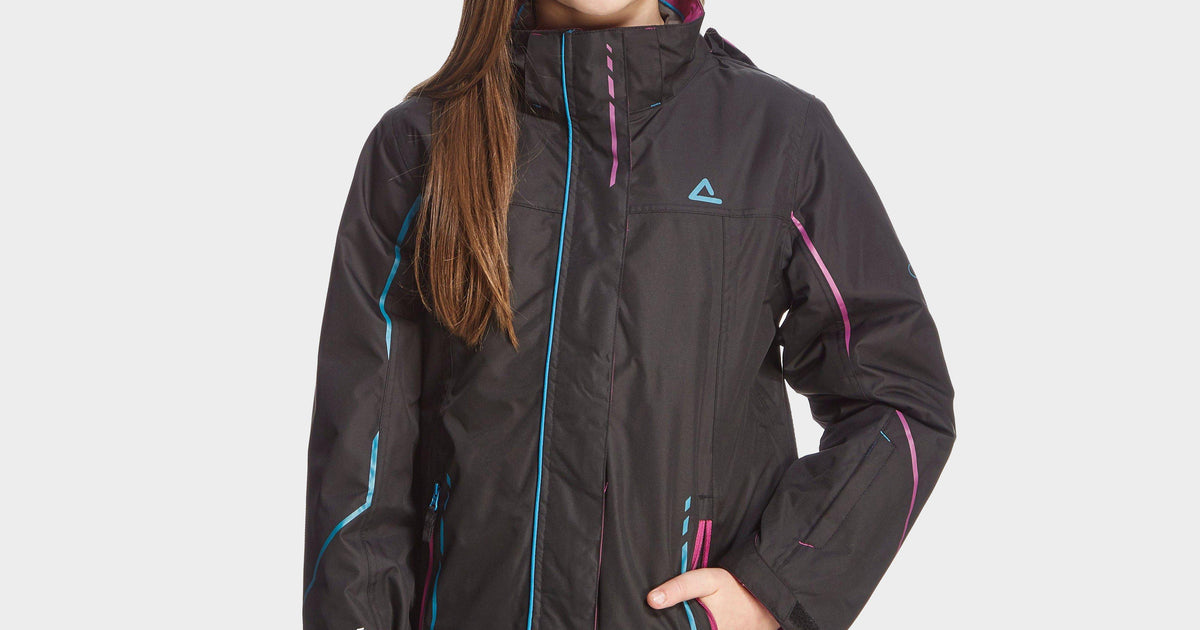 Black Dare 2b Girls' Ponder Waterproof Jacket – Millets